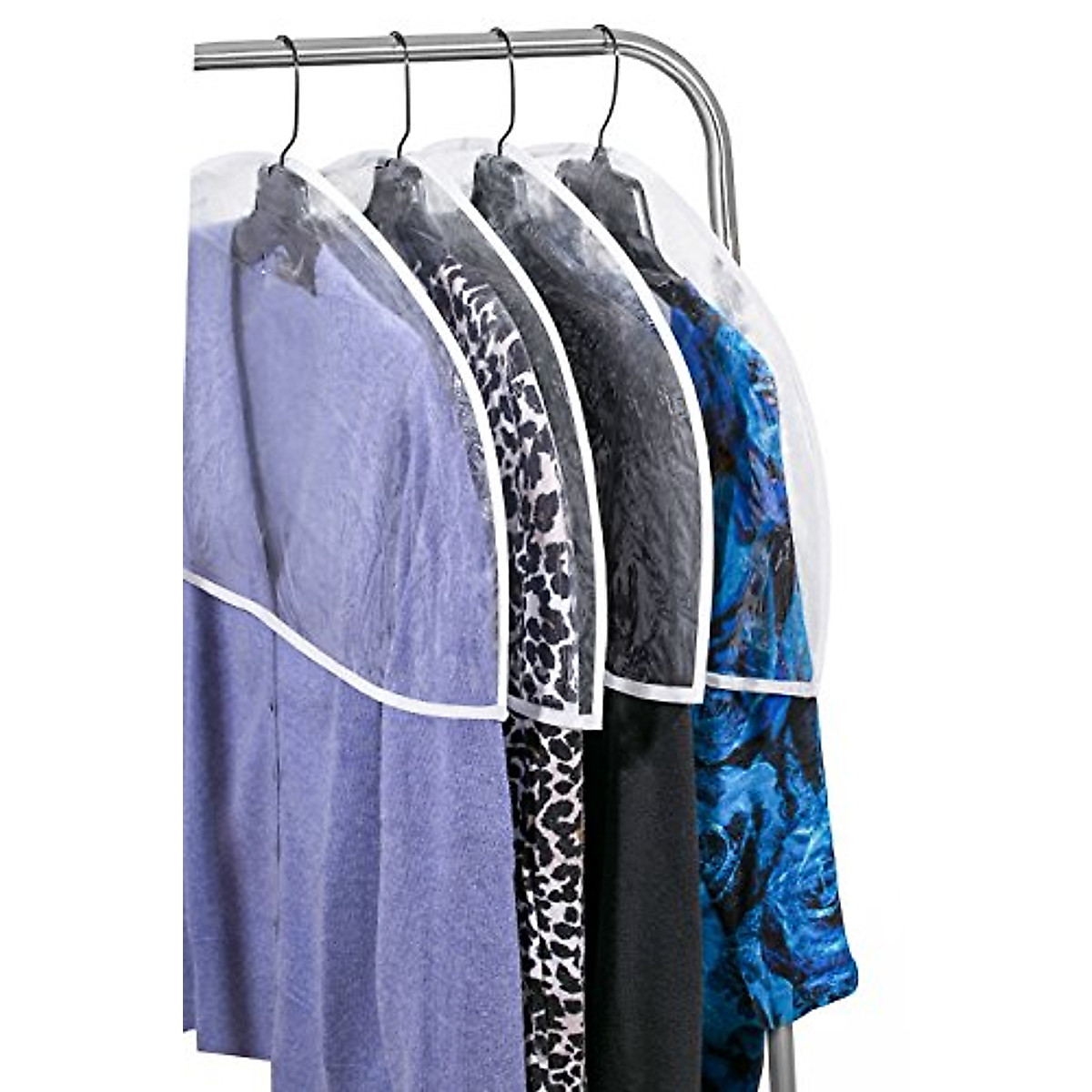 Clear Vinyl Shoulder Covers Closet Suit Protects Storage Home Decor Set of 12, 12"H x 22"W x 2"D