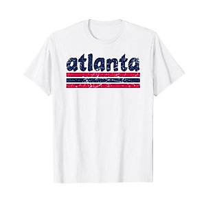 Atlanta Georgia Three Stripe Vintage Weathered T-Shirt