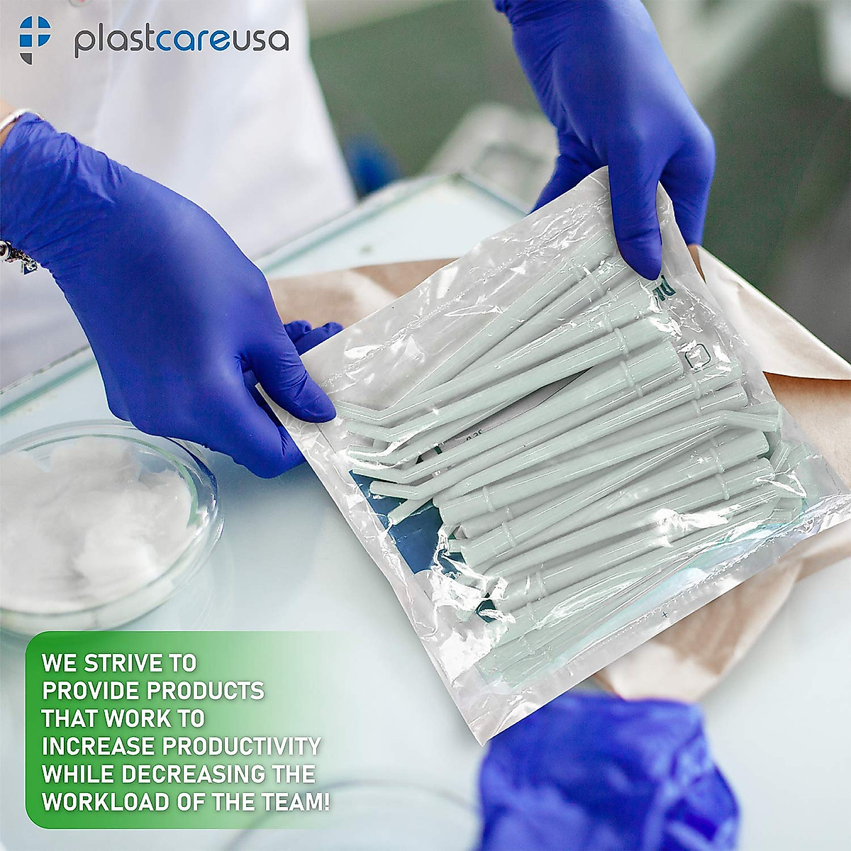 100 Dental Surgical Aspirator White Suction Tips, 1/8 Inch Diameter, 4 Bags of 25 Tips