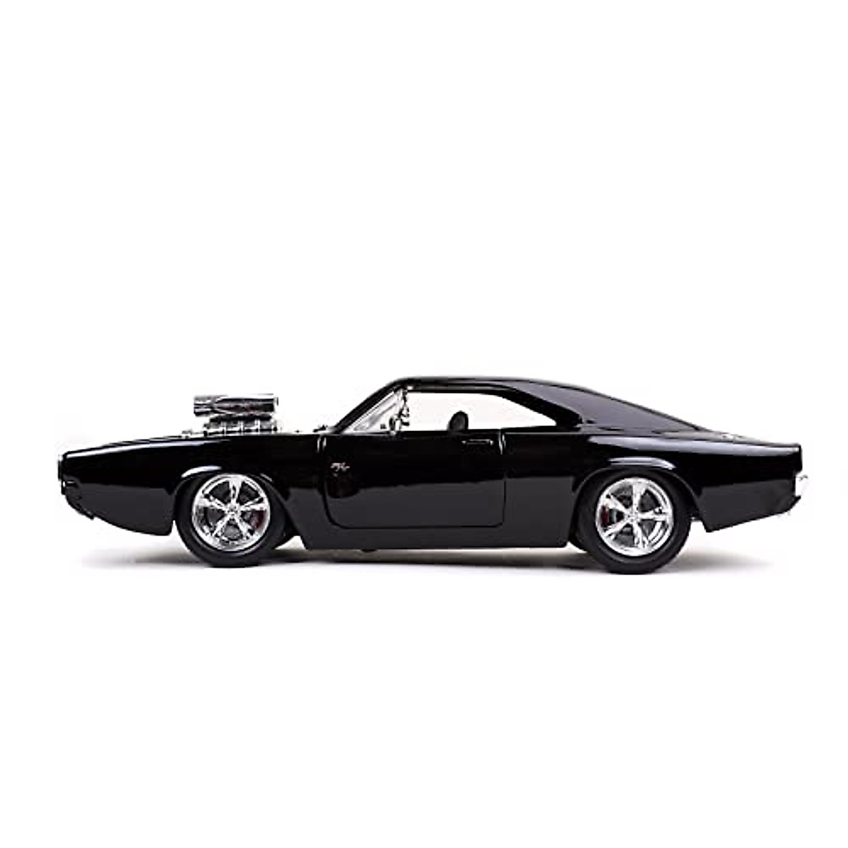 Jada Toys Fast & Furious 1:24 Dom's 1970 Dodge Charger R/T Die-cast Car Bare Metal, Toys for Kids and Adults, Black