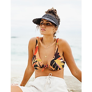 Straw Visor for Women | Packable Beach Visor & Sun Visor | Sun Protection | One Size | Onyx | Hemlock