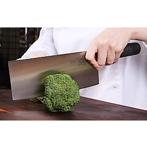 Mercer Culinary Asian Collection Chinese Chef's Knife with Santoprene Handle