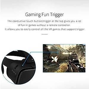 LONGLU VR Headset Compatible for iPhone and Android Phone, 3D Glasses Virtual Reality with Wireless Bluetooth Earphone for Movies and Video Games, Private iMax, VR Helmet Stereo for Android 4.7-6.2