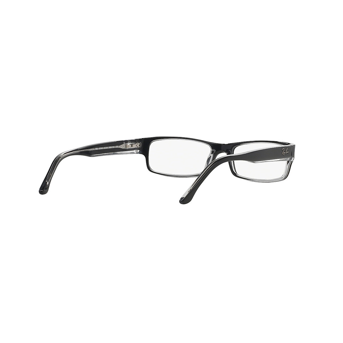 Ray-Ban RX5114 Rectangular Prescription Eyeglass Frames, Black On Transparent/Demo Lens, 54 mm