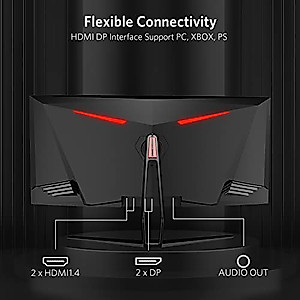 Fiodio 35” Ultra Wide QHD 21:9 Gaming Monitor, with Adaptive Sync, 120Hz Refresh Rate, Picture in Picture, By sRGB 99%, 2xHDMI 2xDisplay Ports, R1800, 3440*1440P, (DP Cable Included), Black (V3L6W)