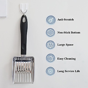 CHI SHANG Cat Litter Scoop,Metal Cat Litter Scoop,Stainless Steel cat Litter Scoop with Non-Slip Handle,Poop Sifting,Kitten Pooper Lifter,for Litter Box