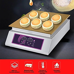 Commercial Souffle Machine Electric Countertop Dorayaki Making Machine Muffin Pancake Dorayaki Souffle Machine Non-Stick Waffle Maker Copper Heating Plates Digital Temp Control 60-240℃,A