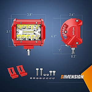 Nilight LED Light Bar 2PCS 60W 4Inch Triple Row Spot Flood Combo Lights w/Wiring Kit for Fog Light Driving Light Work Light on Off-Road Truck SUV ATV UTV, 2 Years Warranty