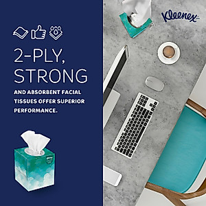 Kleenex® Professional Facial Tissue Cube for Business (21270), Upright Face Tissue Box, 90 Tissues/Box, 36 Boxes/Case, 3,240 Tissues/Case