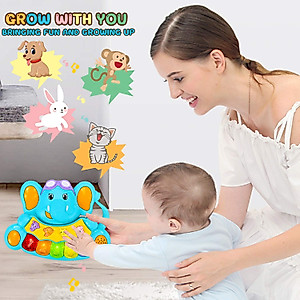 Baby Piano Toys 6 to 12 Months Early Learning Baby Girl Toys 6 to 12 Months Elephant Piano Keyboard Toys Infant Toys for 6-12-18 Month Light Up Music Baby Toys Infant Gifts for 1 Year Old Boys Girls
