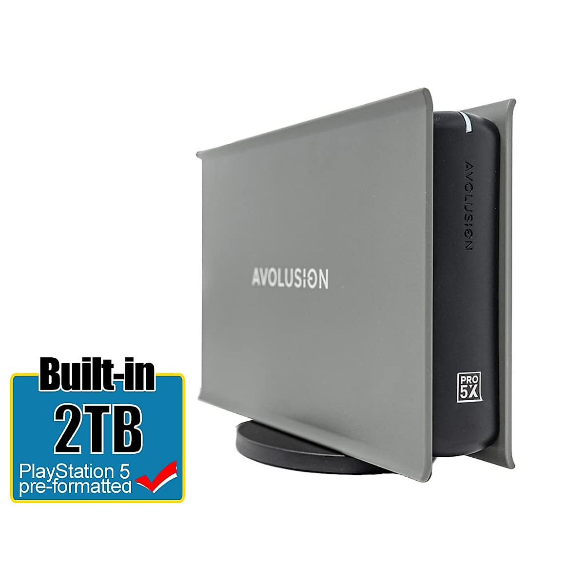 Avolusion PRO-5X Series 2TB USB 3.0 External Gaming Hard Drive for PS5 Game Console (Grey) - 2 Year Warranty (Renewed)
