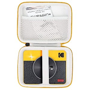 khanka Hard Travel Case Replacement For Compatible with Kodak Mini Shot 3 Retro Camera Portable Instant Camera Photo Printer (yellow zipper)
