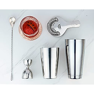 Derrison Bell Jigger Stainless Steel Bar Tool With 0.5oz, 1oz, 1.5oz and 2oz Measuring Marks, Mirror Polished Finish, One Jigger