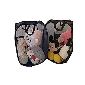 Laundry Pop-up Hamper Dirty Clothes Basket With Carry Handles Durable Fabric Collapsible Design for Clothes 2 Pack