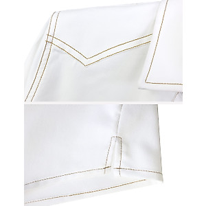 SeekMe Womens Denim Shirts Tie Front Crop Top Button Down Chambray Jean Shirts(0130-White-XXL-QB)