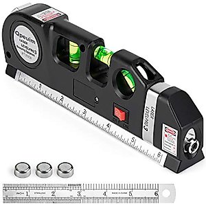 Laser Level Tool, Multipurpose Laser Level Kit Standard Cross Line Laser level Laser Line leveler Beam Tool with Metric Rulers by QPEUIM