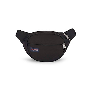 JanSport Fifth Avenue Fanny Pack Crossbody Bags for Women, Men, Black - Stylish, Durable Waist Bag with Adjustable Belt, Main Zippered Pocket, Quick Stash Pocket - Premium Travel Essentials