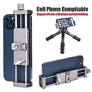 SHINEWEE Metal iPad Holder for Tripod Mount, 1/4" Screw, Acra/RRS Rail Plate Mounts, Fits iPad 1 2 3 4 5 Mini Air Pro,Universal Tablet iPad Clamp Holder Tripod Adapter