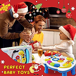 Baby Toys 6 to 12 Months Music Activity Table for Toddlers 1-3 Early Learning Baby Toys 12-18 Months Activity Center Table 9 10 Month Infant Kids Christmas Birthday Gifts for 1 2 3 Year Old Boys Girls