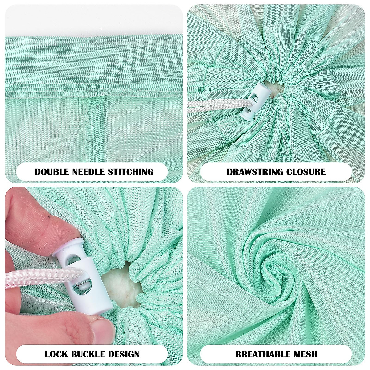 2 Pack Large Mesh Laundry Bag, Heavy Duty Laundry Bags with Drawstring, Laundry Hamper Liner, Machine Washable, for Travel, Storage, Sports, Dorms and Apartment Dwellers, 24 x 36 Inches (Pink+Green)