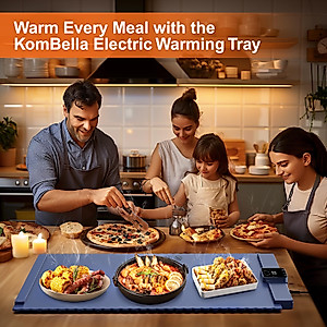 Food Warming Mat – Roll Up Food Warmer with Fast & Even Heating, Premium-Grade Silicon Material, 5 Temperature Settings, Auto Shut-Off - Versatile Food Warmers for Parties, Buffets, and Home Use