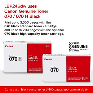 Canon imageCLASS LBP246dw - Monochrome Duplex, Wireless Laser Printer, Single Function, Mobile Ready, with 1 Year Limited Warranty, 42 PPM, White