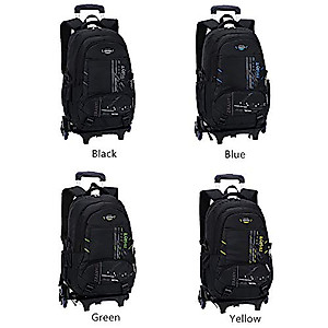 Armbq Boys Rolling Backpack with Wheels Teens Trolley Bookbag Kids Wheeled Backpack Middle and Elementary Travel Luggage School Bags