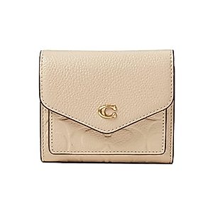 COACH Signature Leather Wyn Small Wallet Ivory One Size