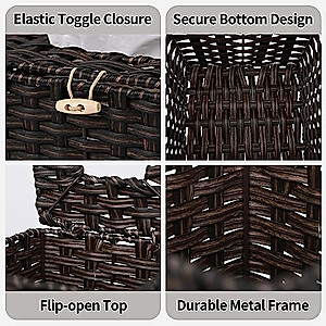 GRANNY SAYS Tissue Box Cover Rectangular, Tissue Box Holder, Waterproof Tissue Holders for Bathroom, Tissue Cover Box with Bottom, Decorative Facial Tissues Cube Box, Brown