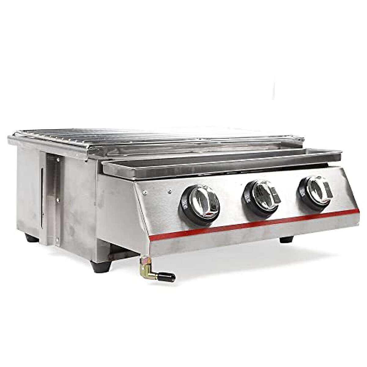 Portable Gas Grills Propane, Gas Grills Propane 3 Burner, Outdoor Gas BBQ Grill with Oil Catch Tray, Tabletop Gas Grill for Outdoor Kitchen BBQ