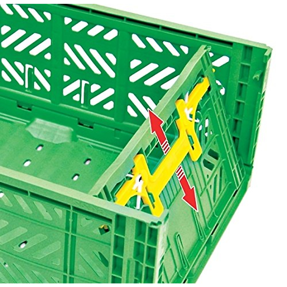 AYKASA Collapsible Storage Bin Container Basket Tote, Folding Basket Crate Container : Storage, Kitchen, Houseware Utility Basket Tote Crate = Maxi-Box Comfort Lock (Black)