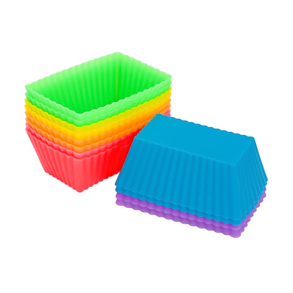 RMADA Silicone Rectangular Reusable Baking Cups Nonstick Liners