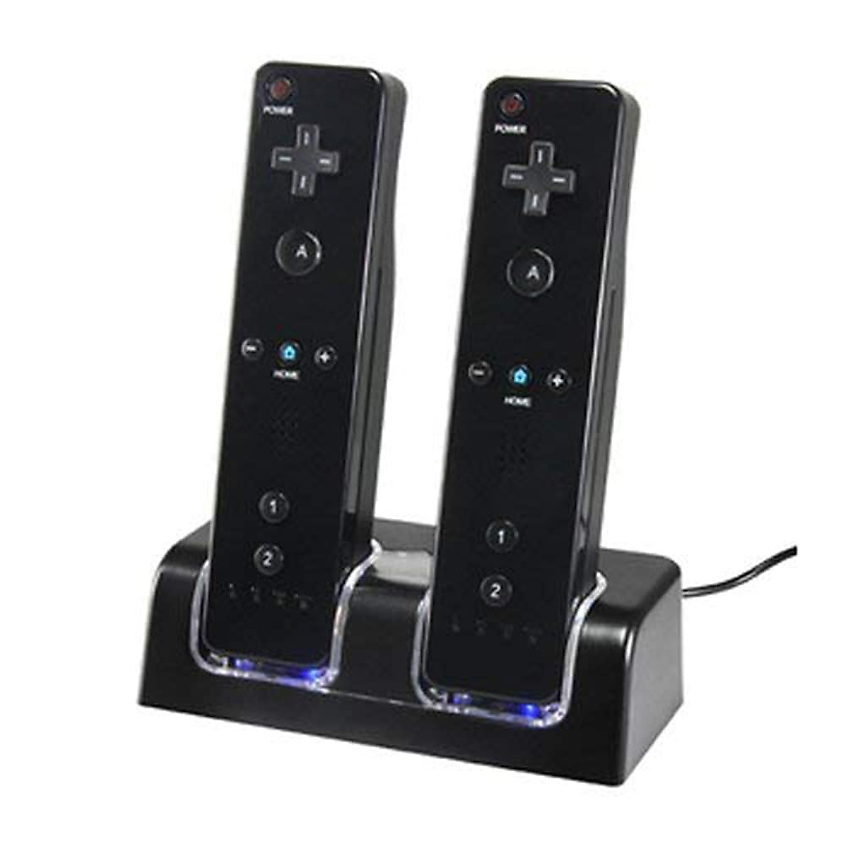 OSTENT Charger Dock Station + 2 Battery Packs for Nintendo Wii Remote Controller Color Black