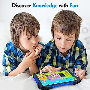 Tablet for Kids Tablet 10 inch with Case Included, Tablet for Toddlers Tablet 10 inch Children Tablets for Kids Android Tablet 64GB with WiFi Dual Camera Learning Games for Boys Girls (Blue)