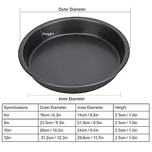 Non Stick Pizza Pan Dish Pizza Pan Kitchenware Baking Pan 2Pcs Deep Thickened Carbon Steel Baking Pan for Kitchen Bakery (9 inches)