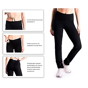 Yogipace Tall Women's 35" Fleece Lined Thermal Yoga Pants Winter Straight Leg Warm Sweatpants,Black,Size S