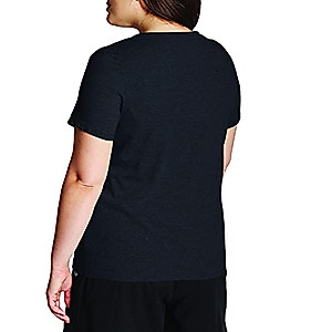 Champion womens Plus Jersey V-neck Tee, Script Logo T Shirt, Black-y07245, XX-Large Plus