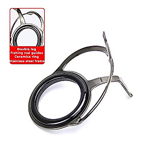 45pcs/Box Fishing Rod Repair Kit, Fishing Rod Tips and Guides Replacement Kit, Ceramic Guide Ring Fishing Pole Tip Repair Kit Fishing Rod Eyes Repair Guides