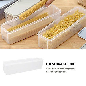 Yardwe 2pcs food grade pp Pasta Container spaghetti os storage Box crisper Storage Container pasta canister with lid Storage Box household condiment food box utility box large