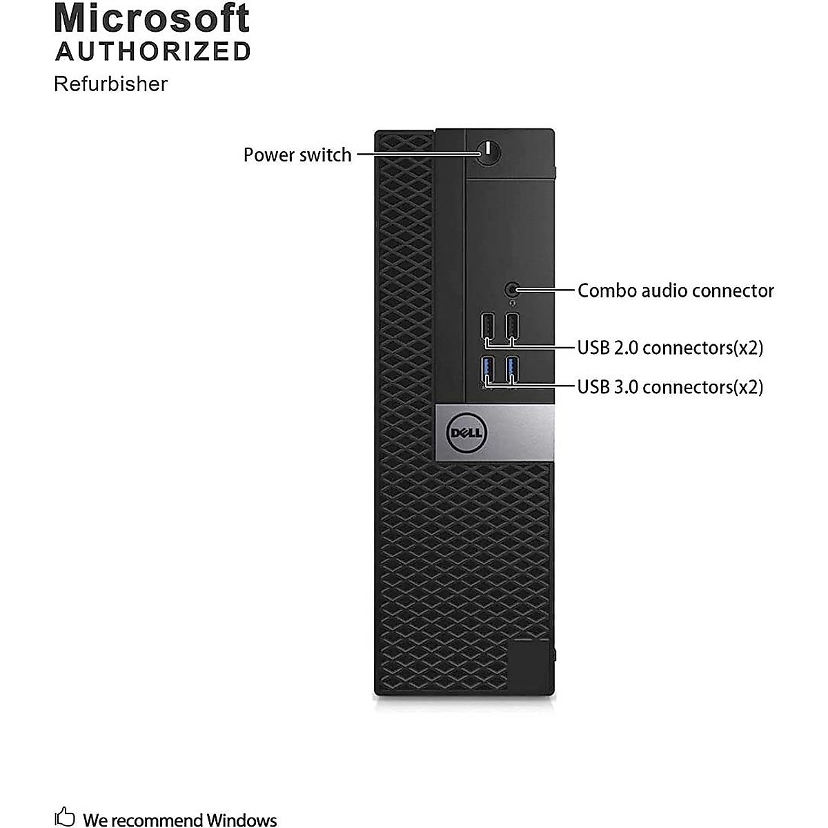 Dell 5050 SFF Desktop Intel i7-6700 UP to 4.00GHz 32GB DDR4 New 512GB NVMe SSD + 2TB HDD Built-in AX200 Wi-Fi 6 BT Dual Monitor Support Wireless Keyboard and Mouse Win10 Pro (Renewed)