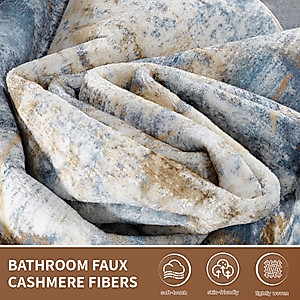 Hatppto Modern Abstract Area Rug - 2x3 Small Entry Rug Soft Washable Non-Slip Contemporary Entryway Rug, Door Mat Indoor Entrance Floor Accent Carpet for Living Room Bedroom (Grey/Tan/Navy, 2 x 3ft)