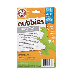 Arm & Hammer for Pets Nubbies Dental Toys T-Rex Dental Chew Toy for Dogs | Best Dog Chew Toy for Moderate Chewers | Reduces Plaque & Tartar Buildup Without Brushing, Mint Flavor, 24 Pack