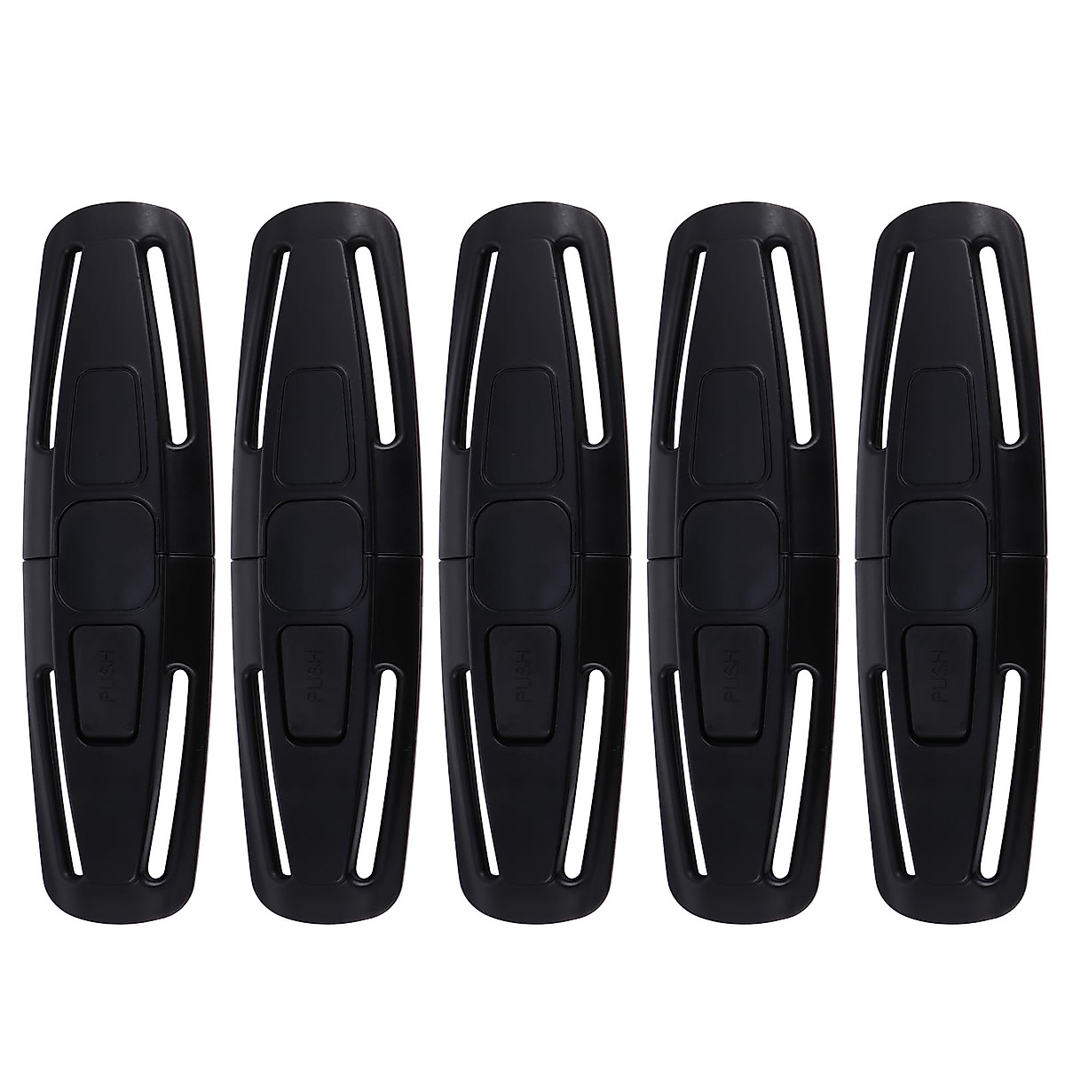 HEALLILY Baby Chest Harness Clip Adjustable Safety Belt Guard Seat Buckle Part 5 PCS (Black)