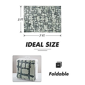 RESARE-Area Rug 5x7 ft-Neutral Modern Carpet Rug for Living Room Bedroom Dining Room-Machine Washable Beige Area Rug for Decor Decoration