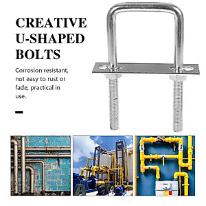 U Bolt Clamp Galvanized Steel u Shape Bolts U Bolt for Hardwares U-bolt Fastener Galvanized Steel Bend Bolts U Bolts with Nuts U-bolts for Trailer Heavy Duty U-bolts Square u Bolt