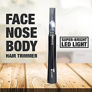 ToiletTree Products Face, Nose, Body Hair Trimmer for Men or Women, with Super-Bright LED Light