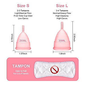 LEASEN Period Cup, Set of 2 Menstral Cups, Period Kit with Menstrual Cup Wash for Feminine Care, Premium Design with Soft, Flexible, Medical-Grade Silicone