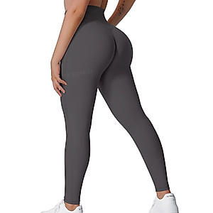 YEOREO Grace Workout Leggings for Women Butt Lifting Tummy Control High Waist Gym Yoga Compression Pants Dark Grey M