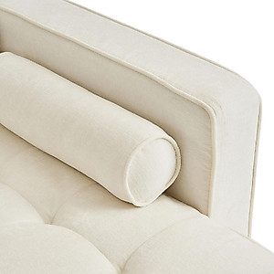 Convertible Sectional Sofa 85.38" L Shaped 3 Seat Couch Heavy Duty Corner Couch Chenille Lounge Couch w/Reversible Chaise & Arm-Pillows,Comfy Upholstery Sofa & Couches for Living Room Apartment,Beige