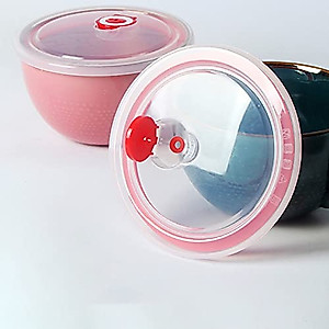 ramen bowl set,fruit bowl,ramen bowl,large serving bowls,Coffee Cup Soup Mug Ith Lid & Handle Salad Bowls for Cereal Milk Dessert Oatmeal Ramen Bowls,Microwave Safe-E-700ml/23.6oz (Color : C, Size :